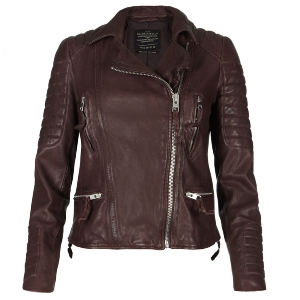 All Saints Oxblood Leather Jacket - Gem